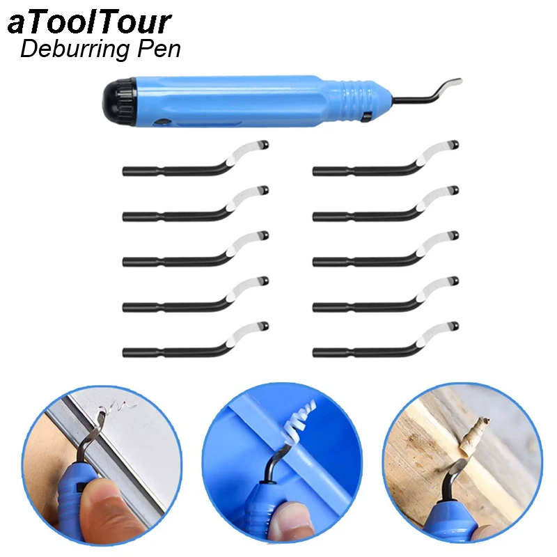 Hand-Metal-Deburring-Tool-Set-Rotary-Burr-With-Handle-Blades-trimming ...