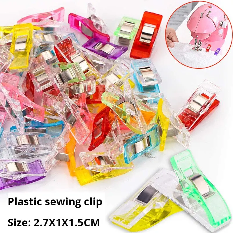 50-Plastic-Sewing-Clips-Multiple-Colors-For-Sewing-And-Fixing-Clothes ...