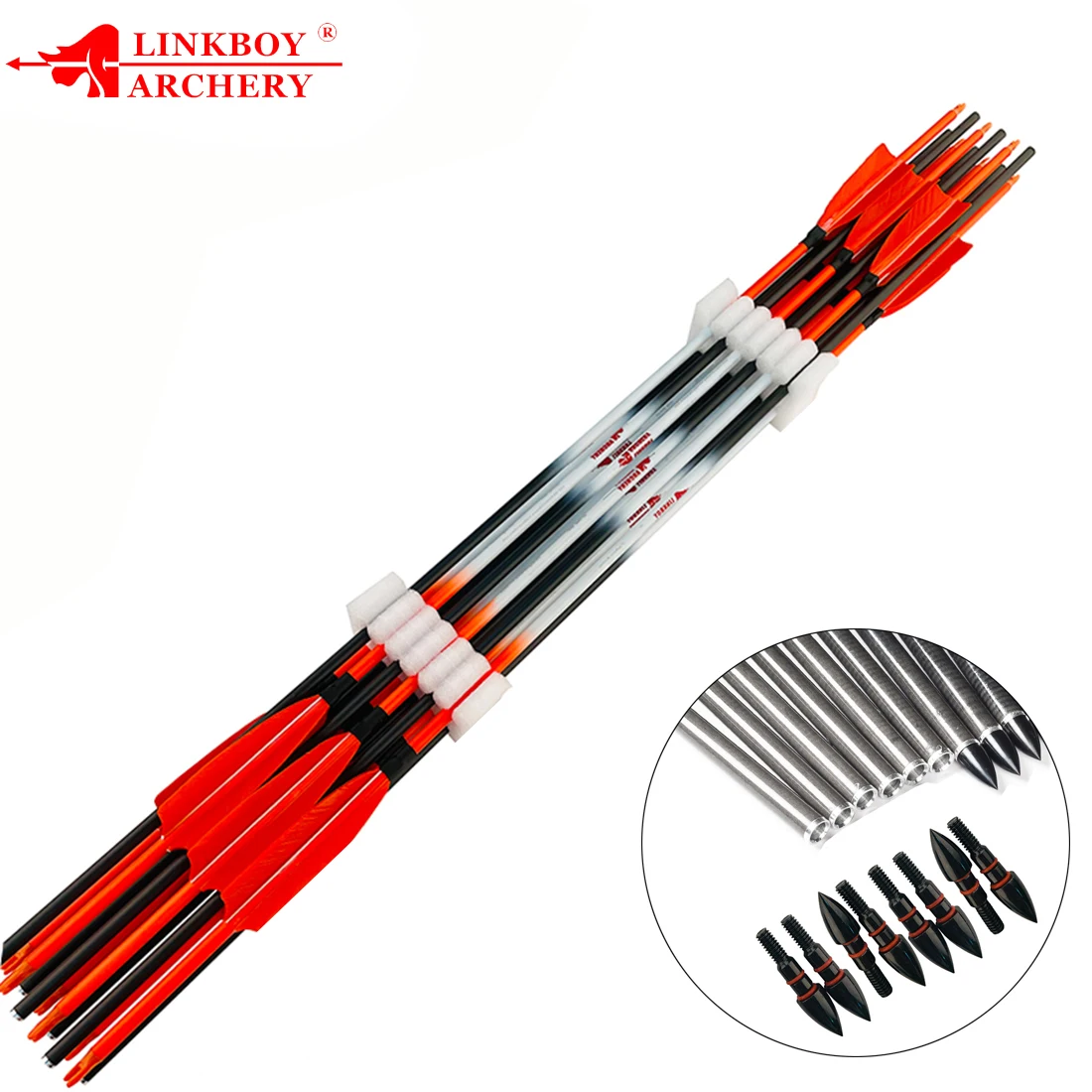 12PCS-Archery-Arrows-Horseback-Shooting-Pure-Carbon-Arrows-ID6-2mm ...