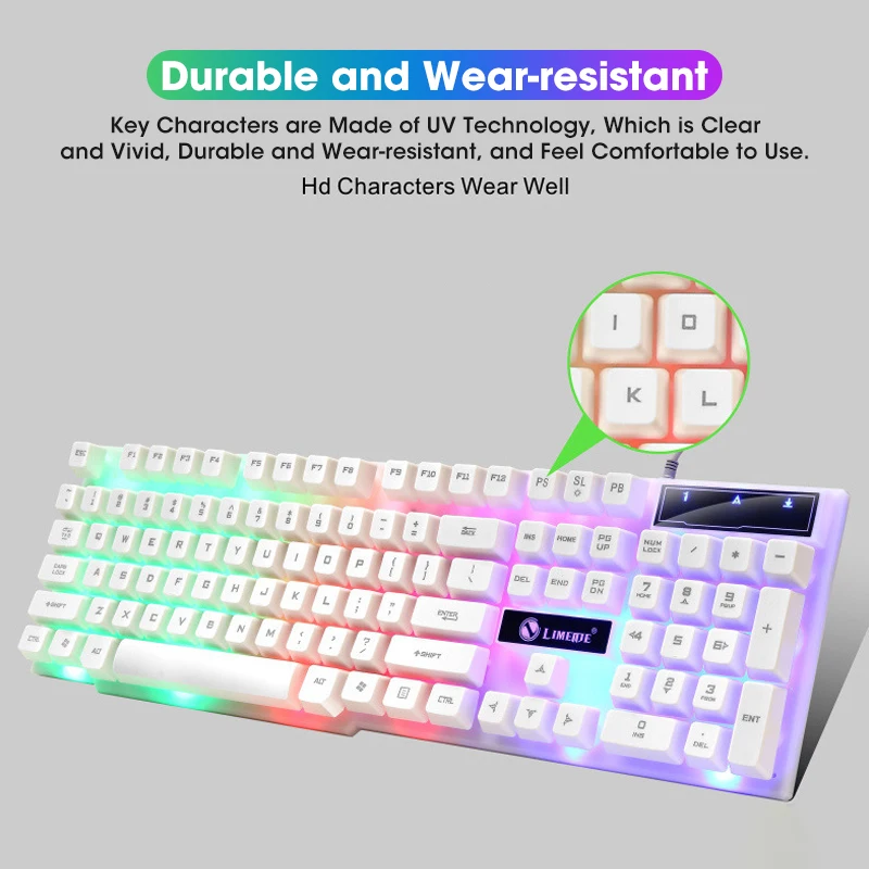 Keyboard And Mouse Set Rgb Backlit Pc Gaming Keyboard Rubber Keycaps ...