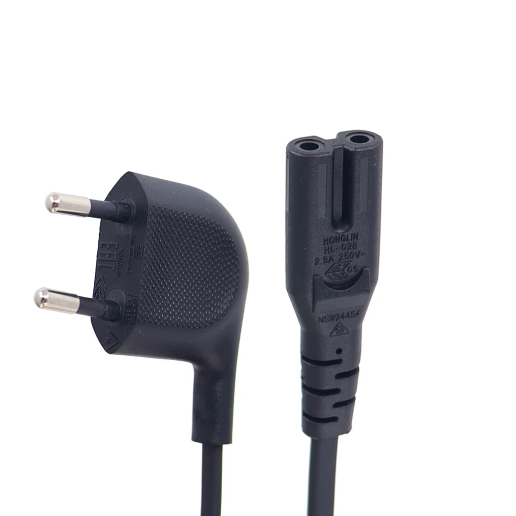 IEC-C7-Figure-8-Power-Cable-EU-2-Prong-Right-Angle-European-Cable-Power ...
