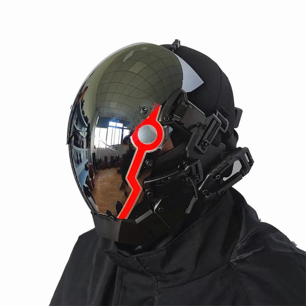 Pipe Dreadlocks Cyberpunk Mask Cosplay With Led Light