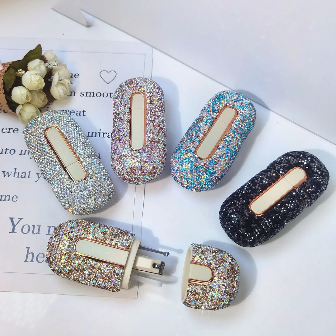 SCAONORCH-Sparkling-Nail-Clipper-Set-with-Rhinestone-Case-Earpick-Nail ...