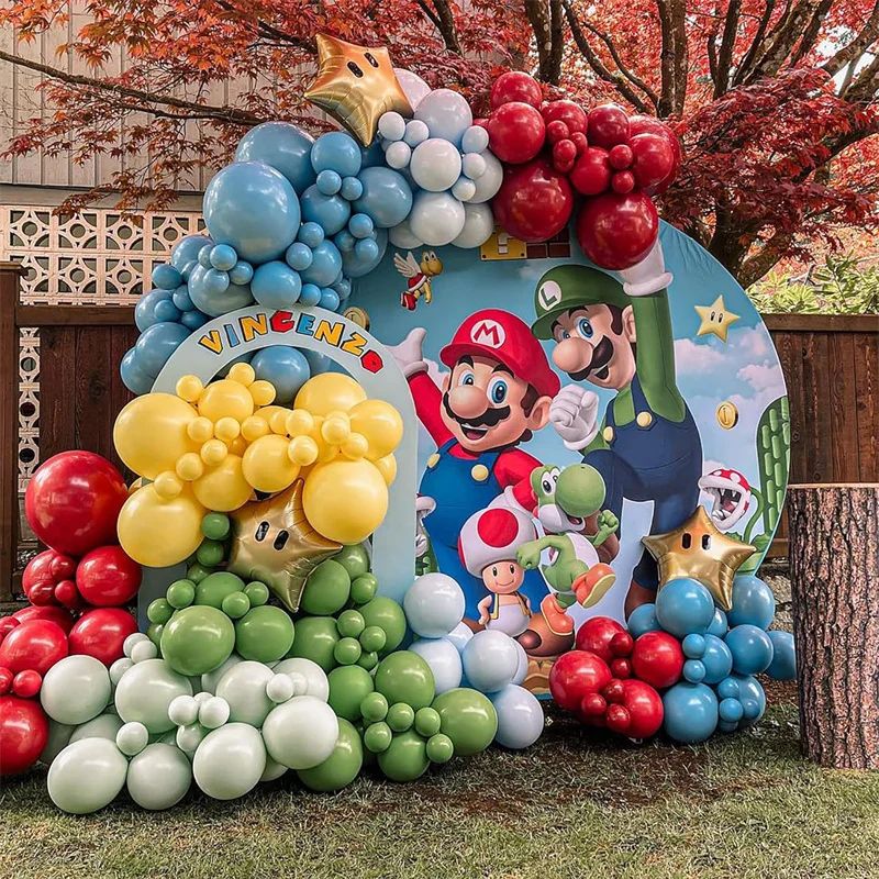 Super-Mario-Bros-Carnival-Theme-Red-Blue-Yellow-Latex-Balloon-Arch ...