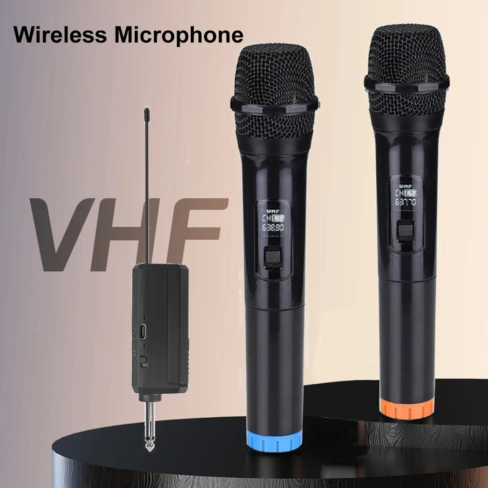 Wireless-Microphone-Handheld-Micphone-2-Channels-UHF-Fixed-Frequency ...