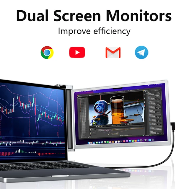 14 inches Laptop Expansion Screen Monitor Laptop FHD 1920*1080 IPS Dual ...