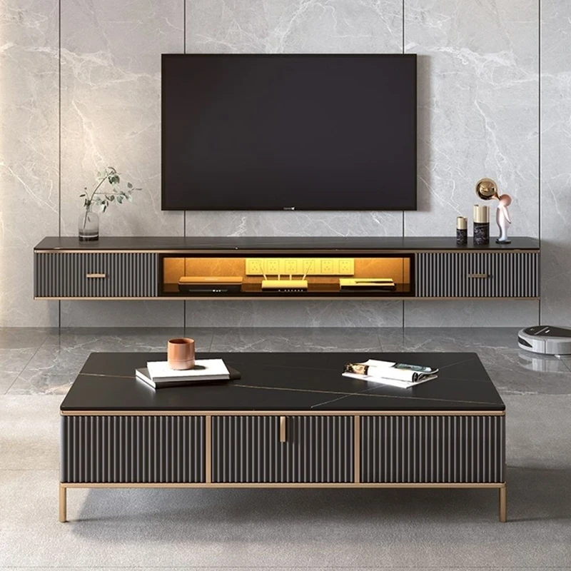 Granite-Floating-Wall-Tv-Stand-Standing-Hanging-Black-Bedroom-Tv-Table ...