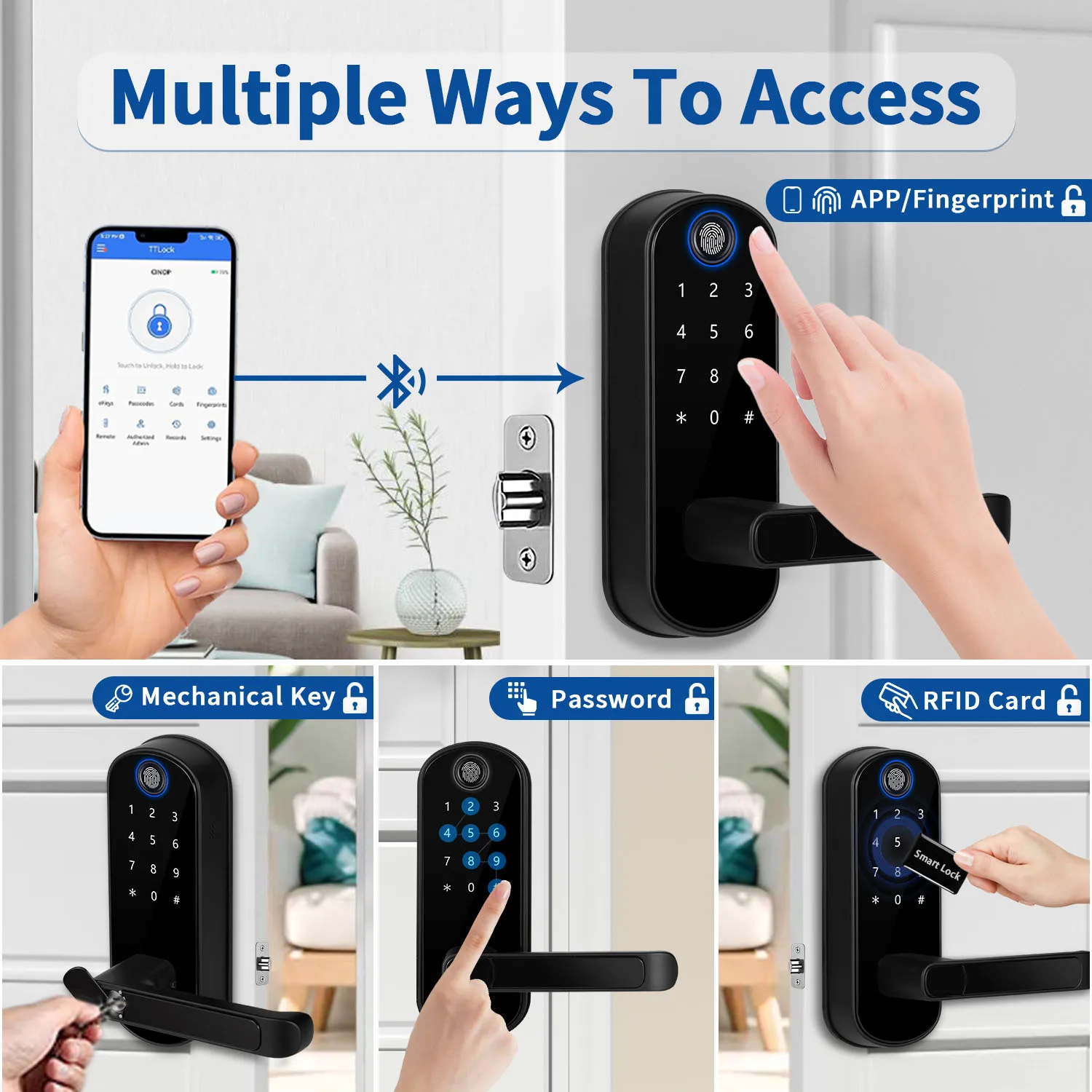 Keyless-Entry-Fingerprint-Smart-Door-Lock-Digital-Electronic-Lock-with ...