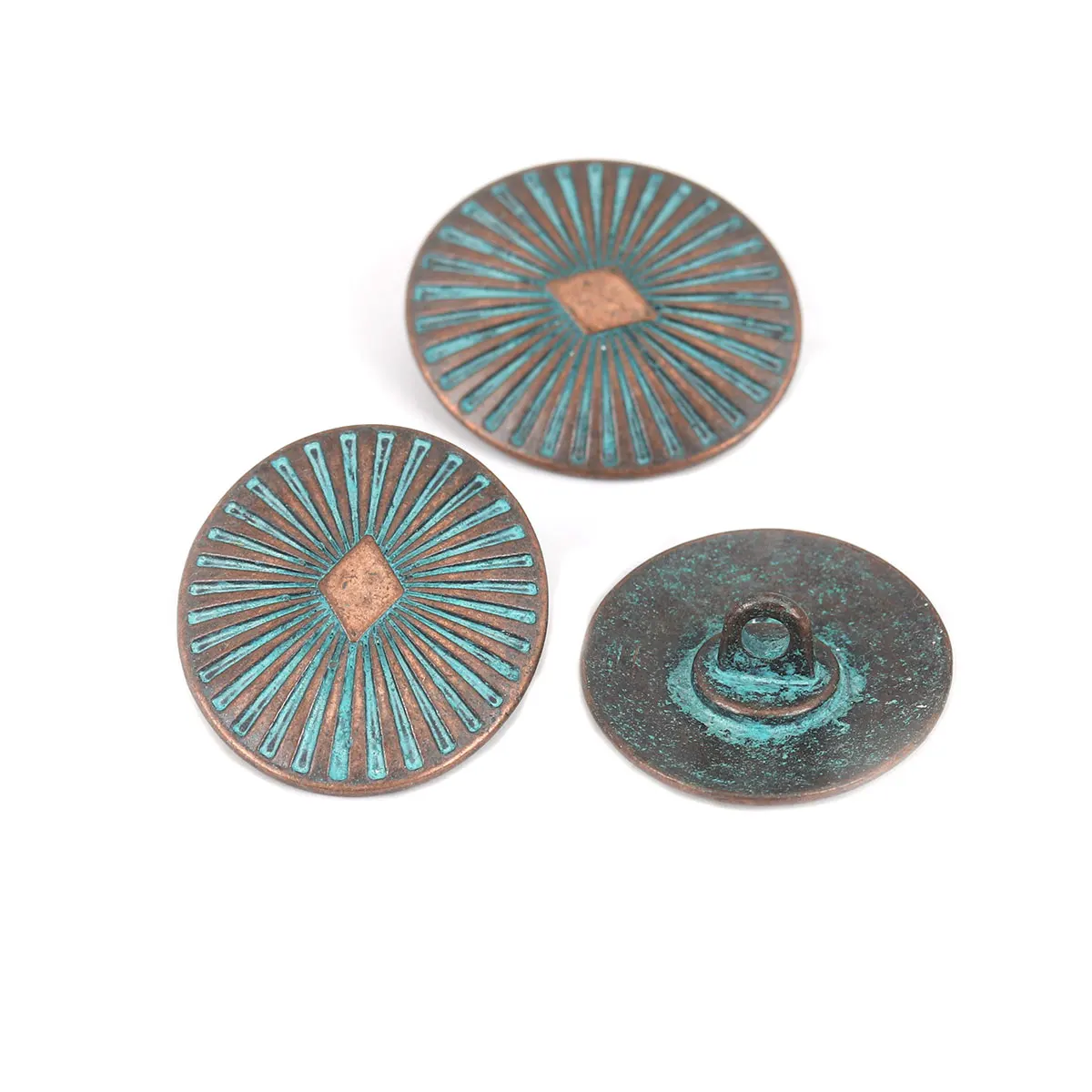 10pcs Bohemian Style Metal Patina Sewing Shank Buttons Oval Antique ...