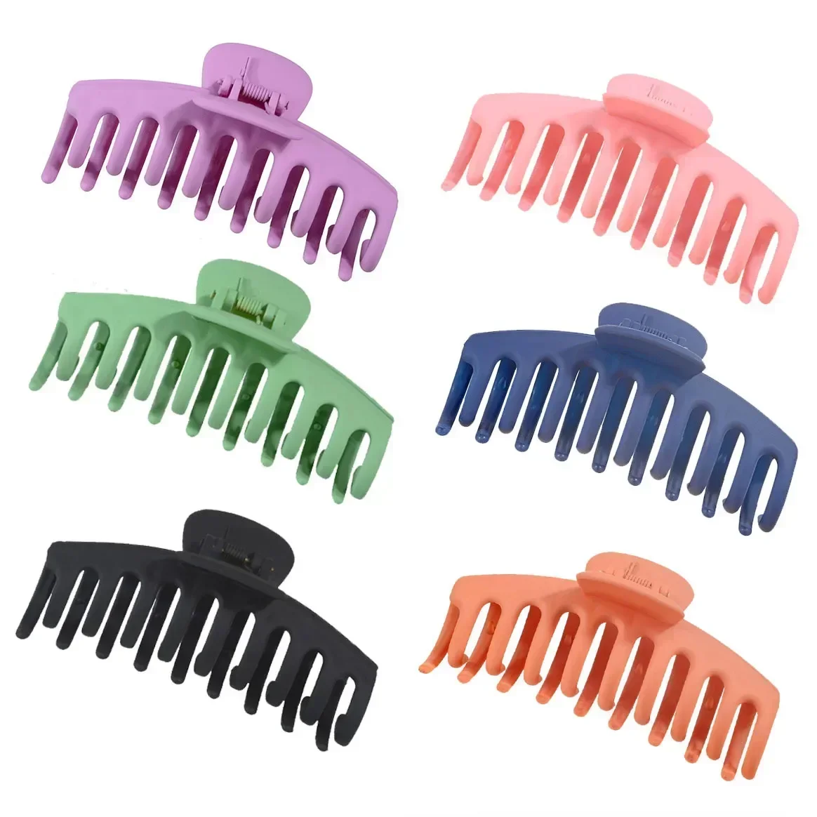 For-Women-Matte-Gripper-Set-Large-Claw-Clip-Rubber-Paint-Hairpin-Banana ...
