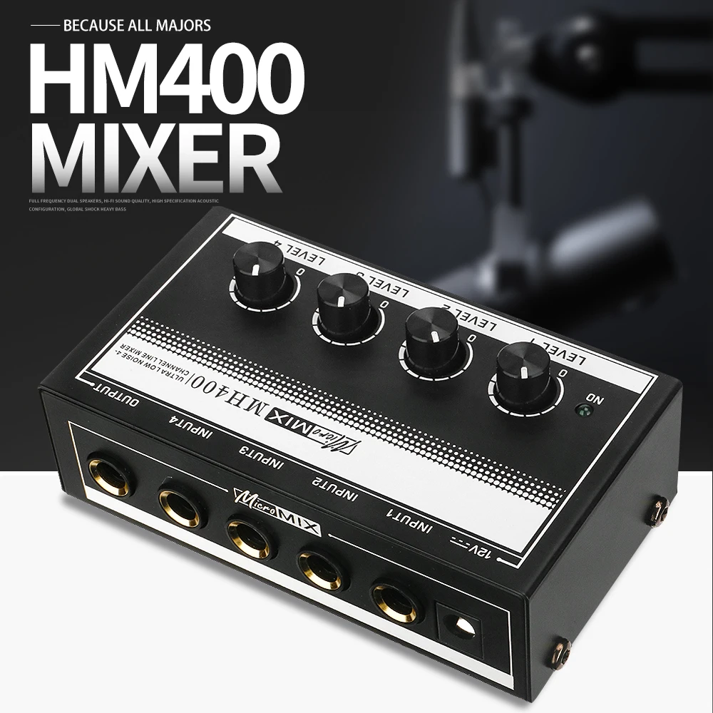 MH400-Ultra-Low-Noise-4-Channel-Line-Mixer-Mini-Audio-Mixer-1-4-inch-TS ...