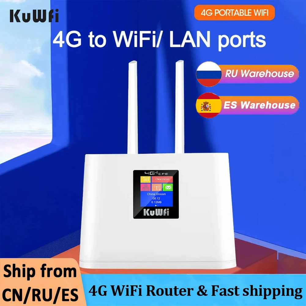 KuWFi-4G-WiFi-Router-Unlocked-150Mbps-Wireless-Wi-Fi-Router-Sim-Card ...