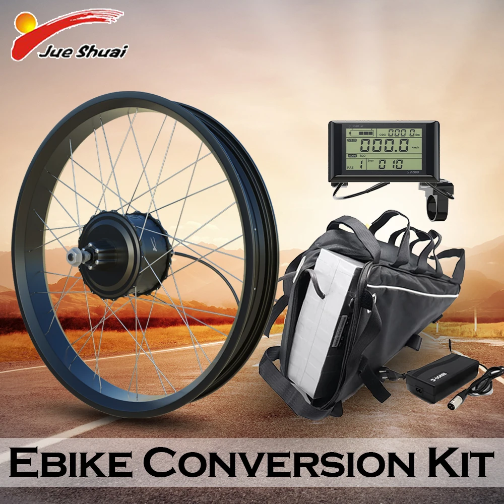Electric Fatbike 20" 26" Rear Wheel Drive Conversion Kit 48v 1000w Hub ...