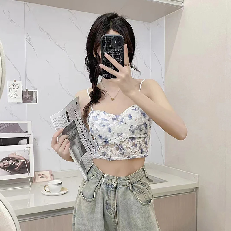 Summer-New-Korean-Edition-Fragmented-Flower-Style-Tank-Top-Slim-Fit ...