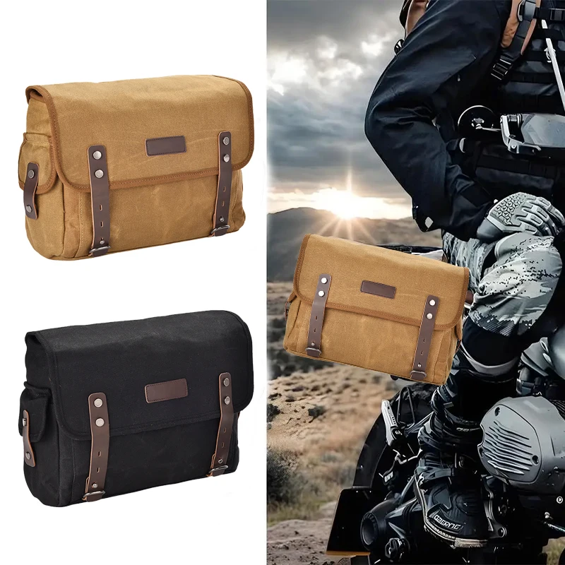 Motorcycle side bag canvas bag Saddle Bags Motorcycles Cycling Side ...