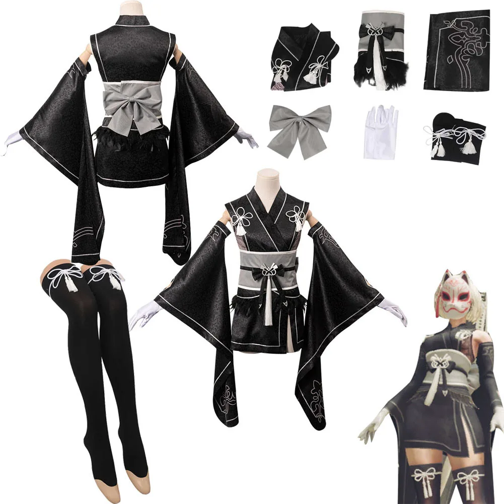 NieR-Automata-YoRHa-2B-Kimono-Cosplay-Costume-Dress-For-Adult-Women ...
