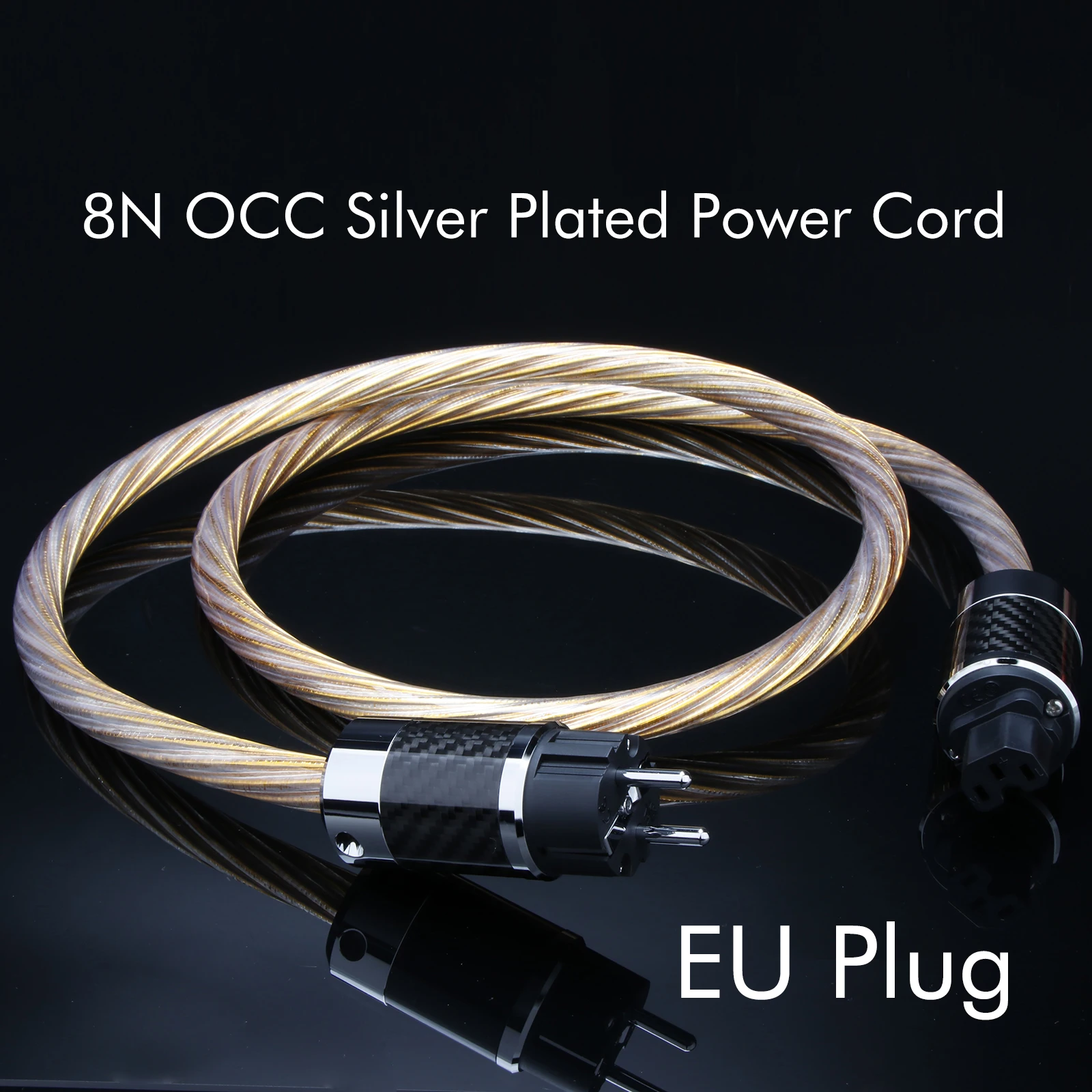 Hifi Power cable Gold 8N OCC Silver Plated power cord 11AWG for ...