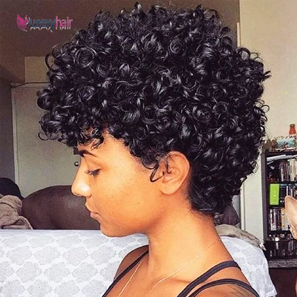 Pixie Cut Black Curly Hair