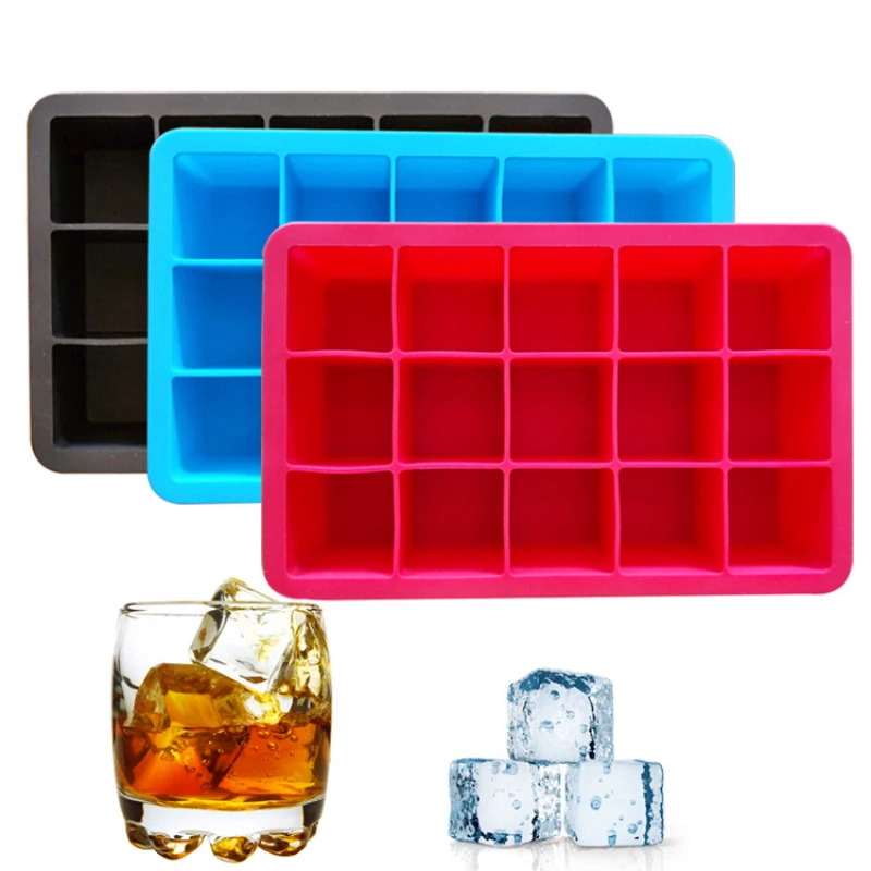 15-Grids-Silicone-Ice-Cube-Mold-Ice-Tray-Mold-Ice-Cube-Maker-Mould-Non ...