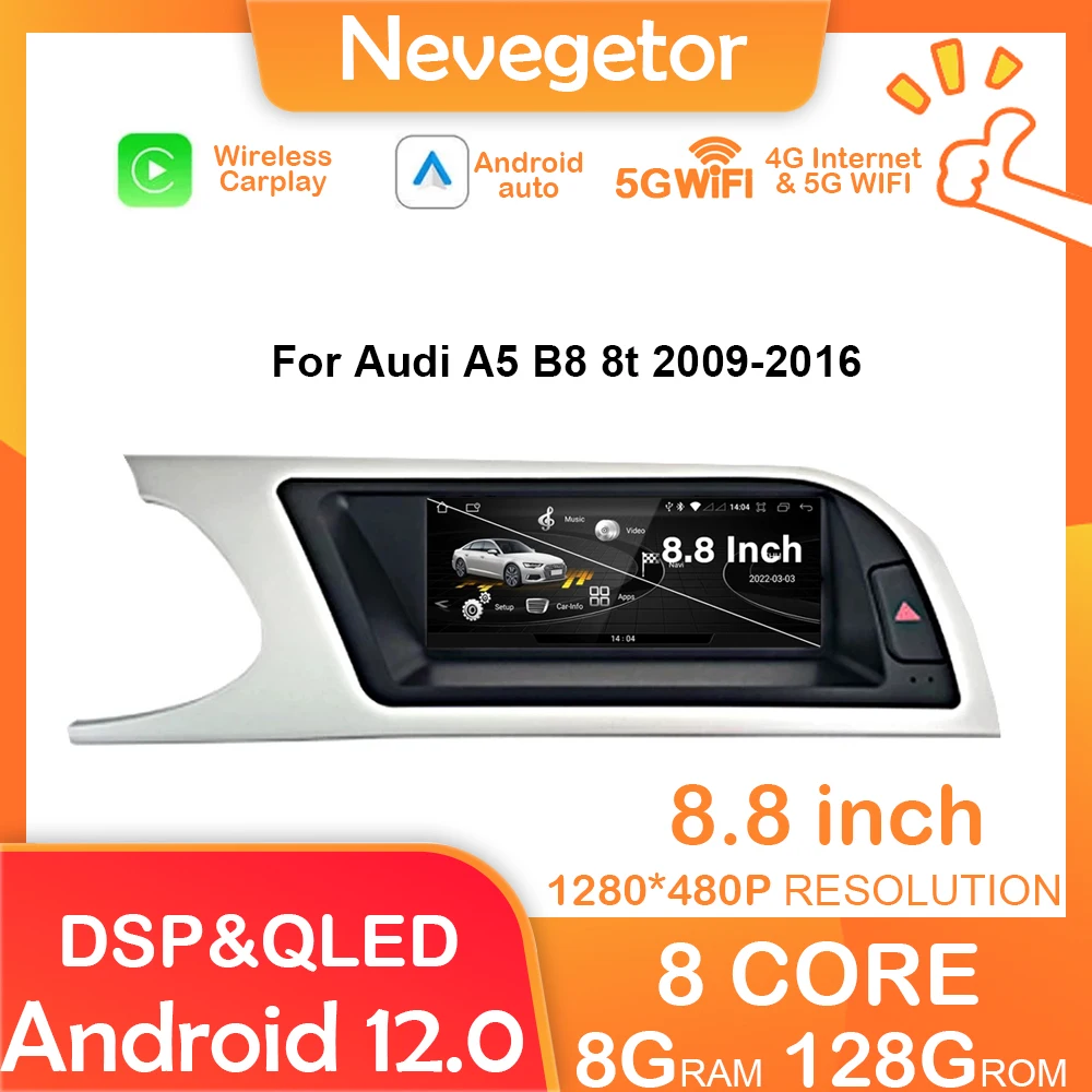 Android 12 For Audi A5 B8 8t 2009 - 2016 System Car Radio Multimedia ...