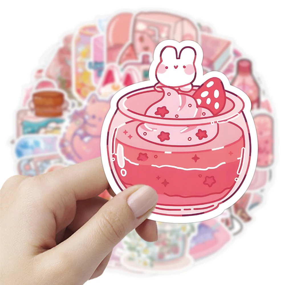 10-30-50pcs-Cute-INS-Style-Pink-Stickers-Aesthetic-Kawaii-Decals-for ...