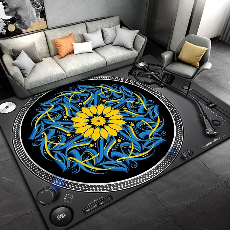Vinyl-Records-Disc-Player-Pattern-Rug-Carpets-for-Bedroom-Living-Room ...