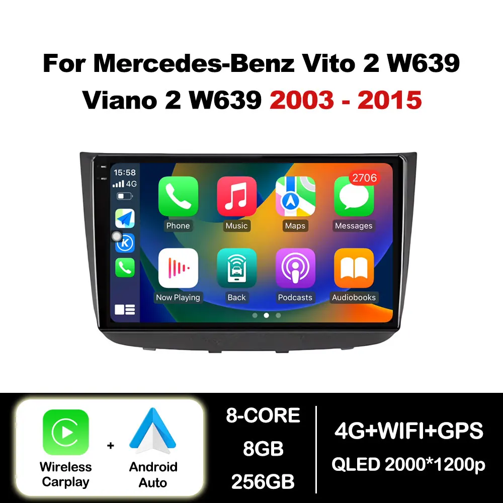 Android-Auto-For-Mercedes-Benz-Vito-2-W639-Viano-2-W639-2003-2015 ...