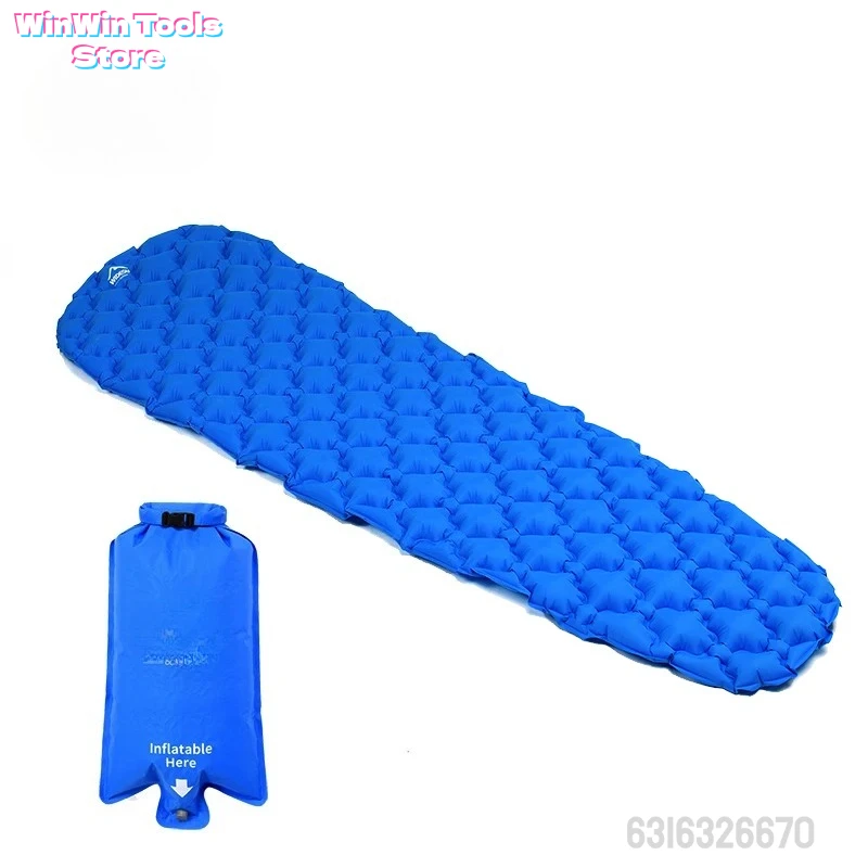 Camping Inflatable Mattress In Tent Folding Camp Bed Sleeping Pad ...