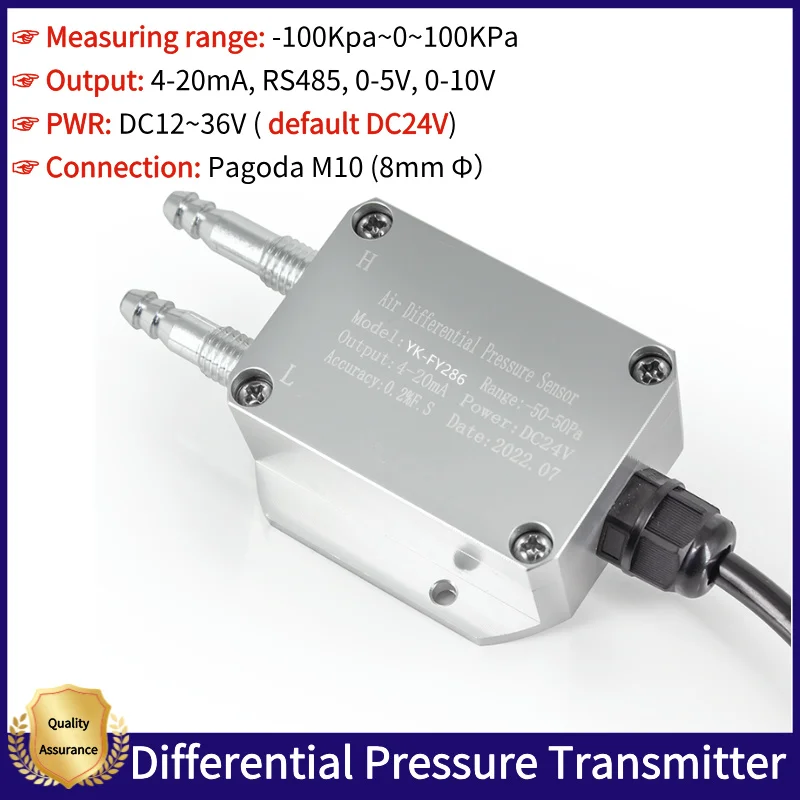 Air-Differential-Pressure-Sensor-100pa-500pa-Wind-Pressure-Transmitter-4-20mA-0-10V-RS485 ...