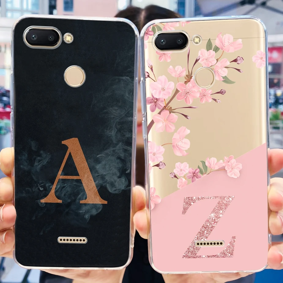 For-Xiaomi-Redmi-6-Case-Redmi-6A-Luxury-Letters-Cover-Clear-Silicone ...