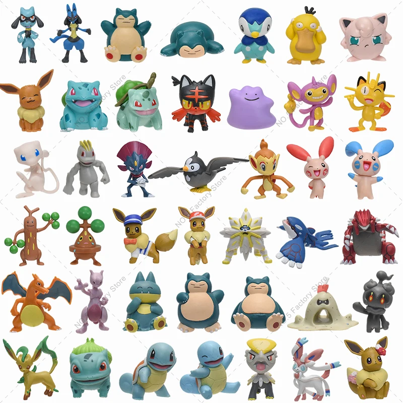 Mini Pokémon Figuras Brinquedos para Crianças, Gengar, Snorlax, Riolu ...