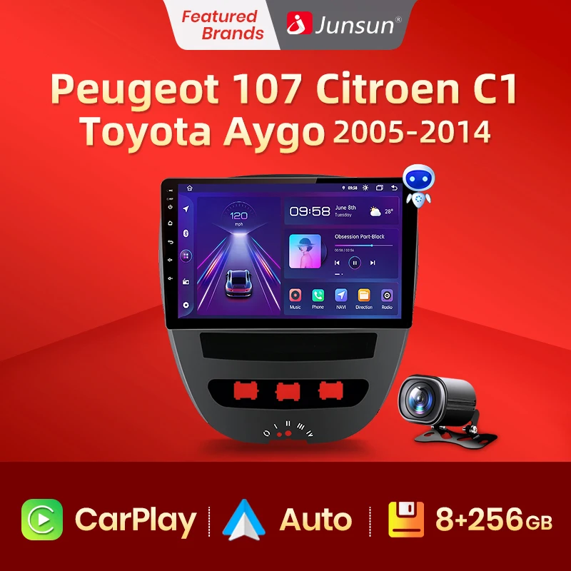 Junsun V1 Pro 8g+128g For Peugeot 107 Toyota Aygo Citroen C1 2005 ...