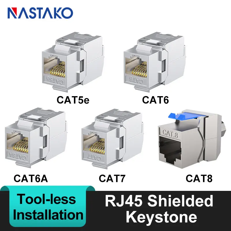 RJ45 Keystone Jack STP Shielded Keystone RJ45 Module Plug Socket Cat7 ...