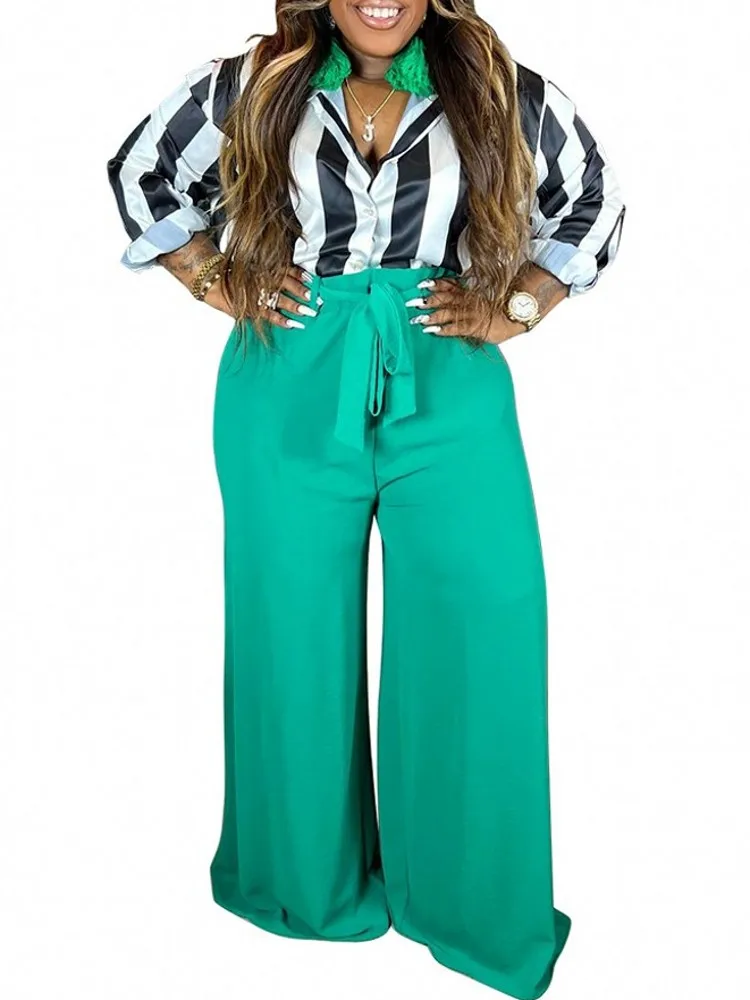 Big-Size-Women-2-Peice-Set-Women-Matching-Sets-Printed-Shirt-Elegant ...