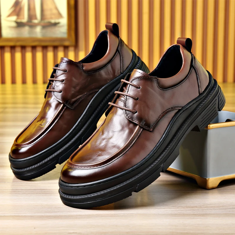 Shoes-For-Men-lace-up-Casual-Easy-Wear-oxfords-Men-Genuine-Leather ...