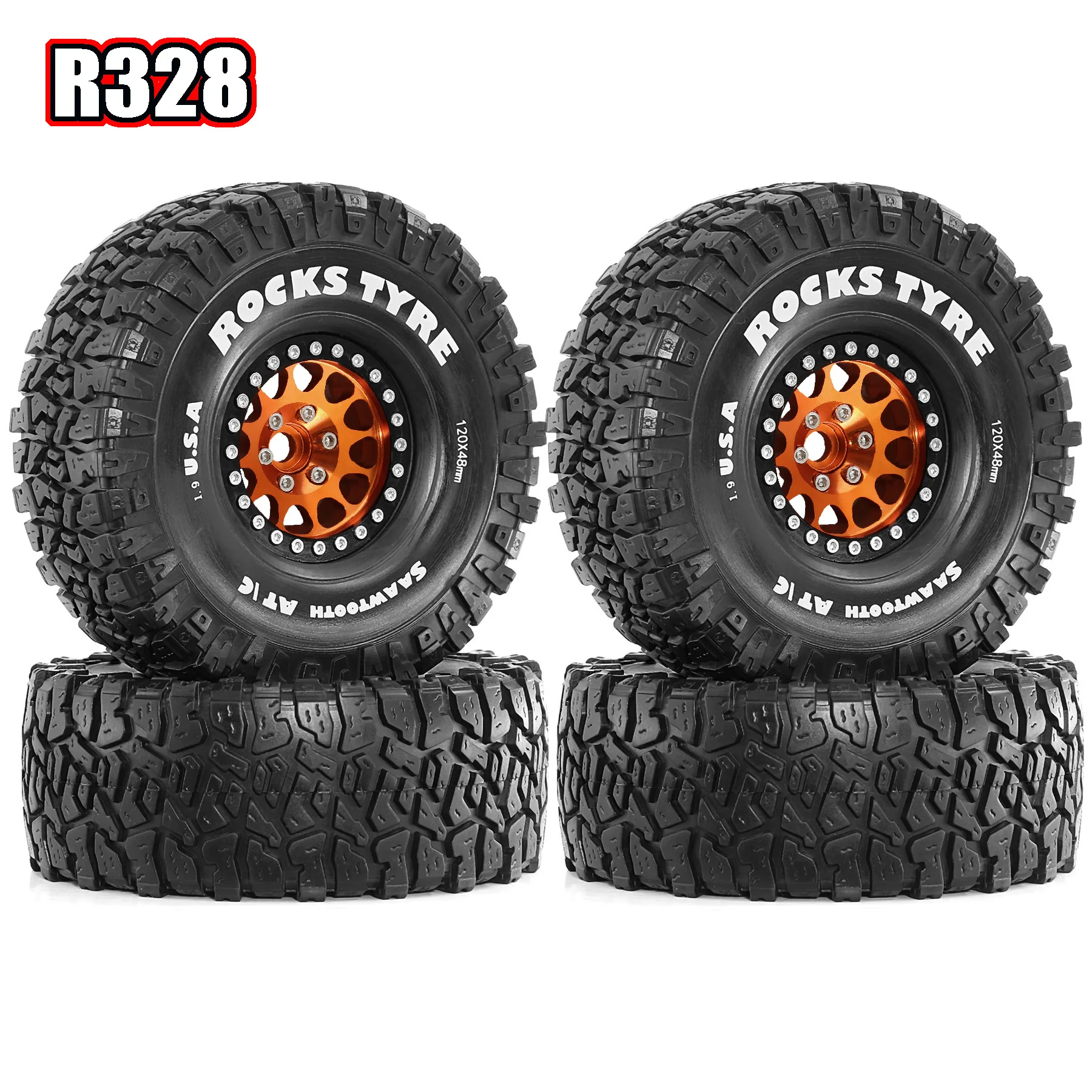 2.2 Wheel Hub And Tire Rubber Terrain Tyre Wheel Tires for 1/10 RC Rock ...