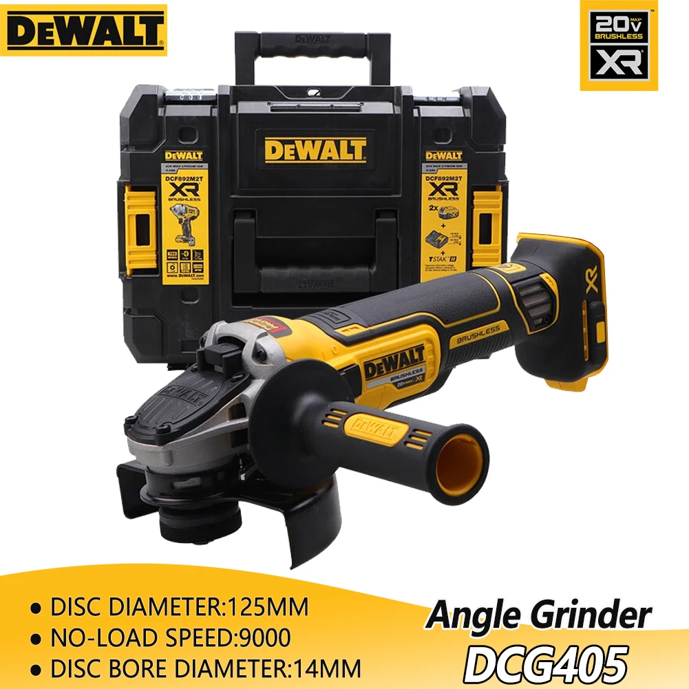DEWALT-Angle-Grinder-DCG405-Brushless-125mm-M14-Impact-Polisher-Cutting ...