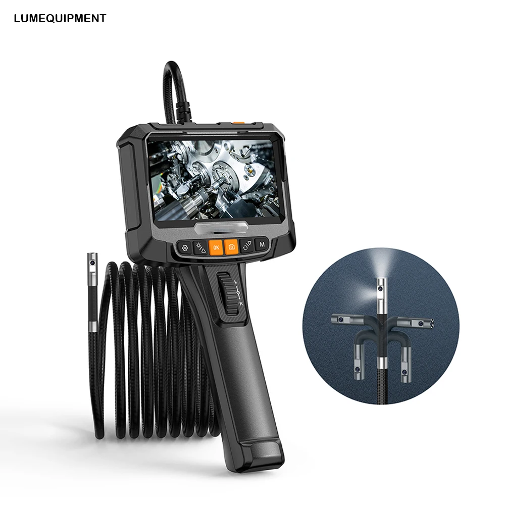 LUMEQUIPMENT Steerable Industrial Endoscope Full HD 5“ IPS Display ...