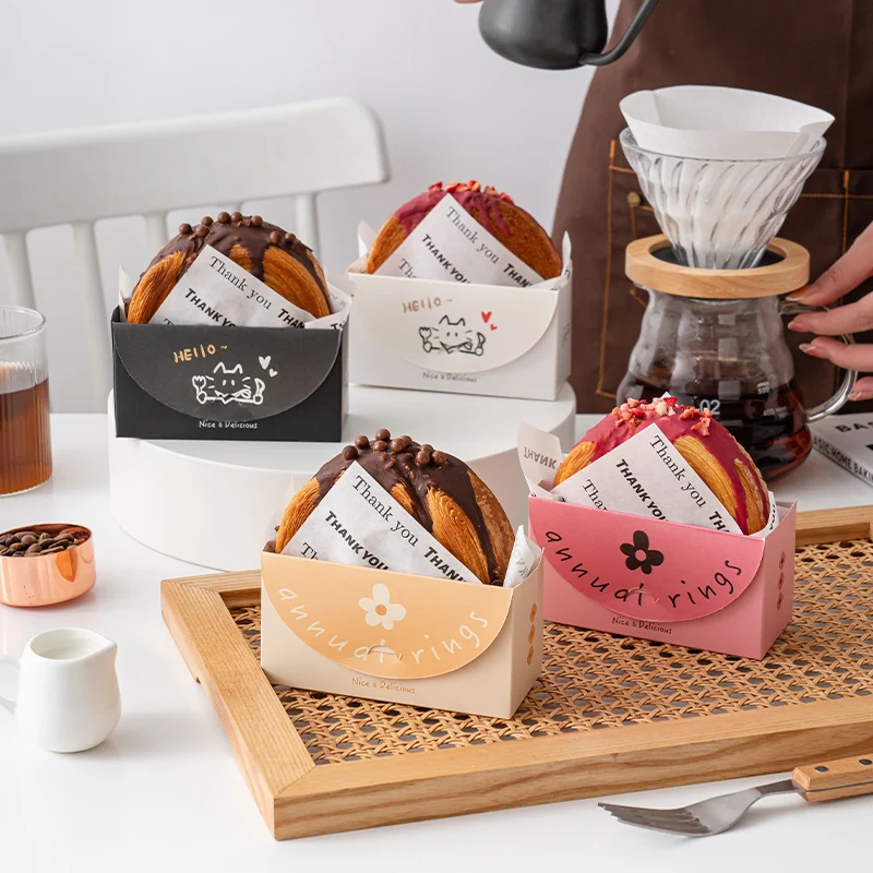 Cake Roll Wrapping Paper Box Baking Bread Paper Tray Sandwich Packaging ...