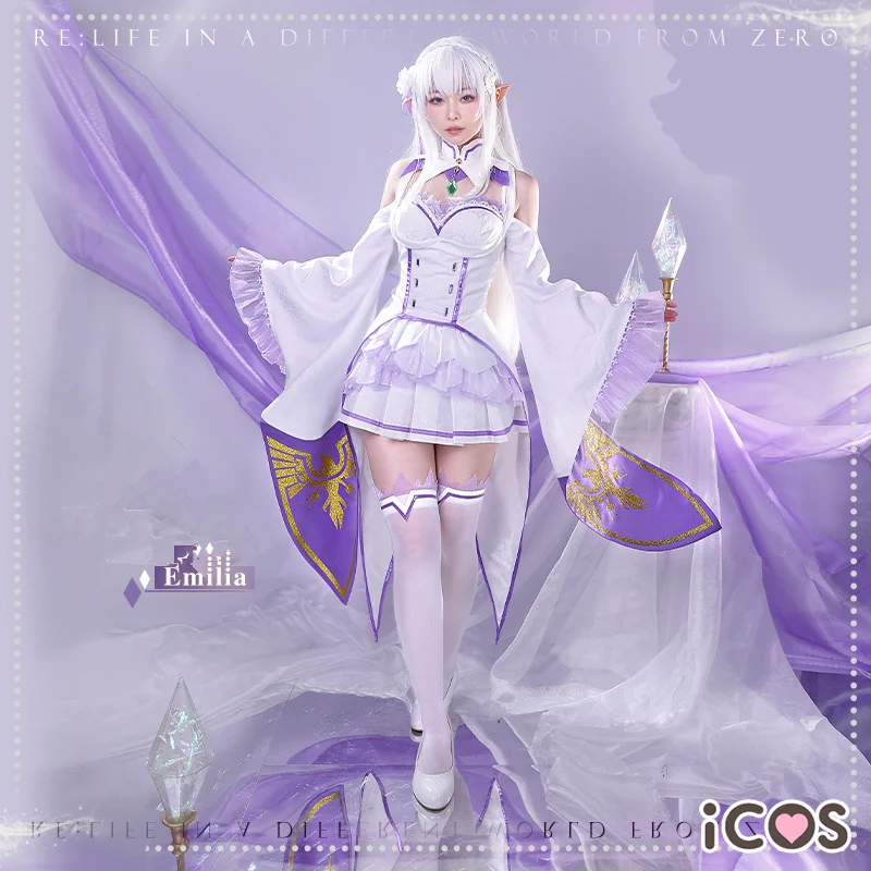 Anime Re:Zero Kara Hajimeru Isekai Seikatsu Emilia Cosplay Costume ...