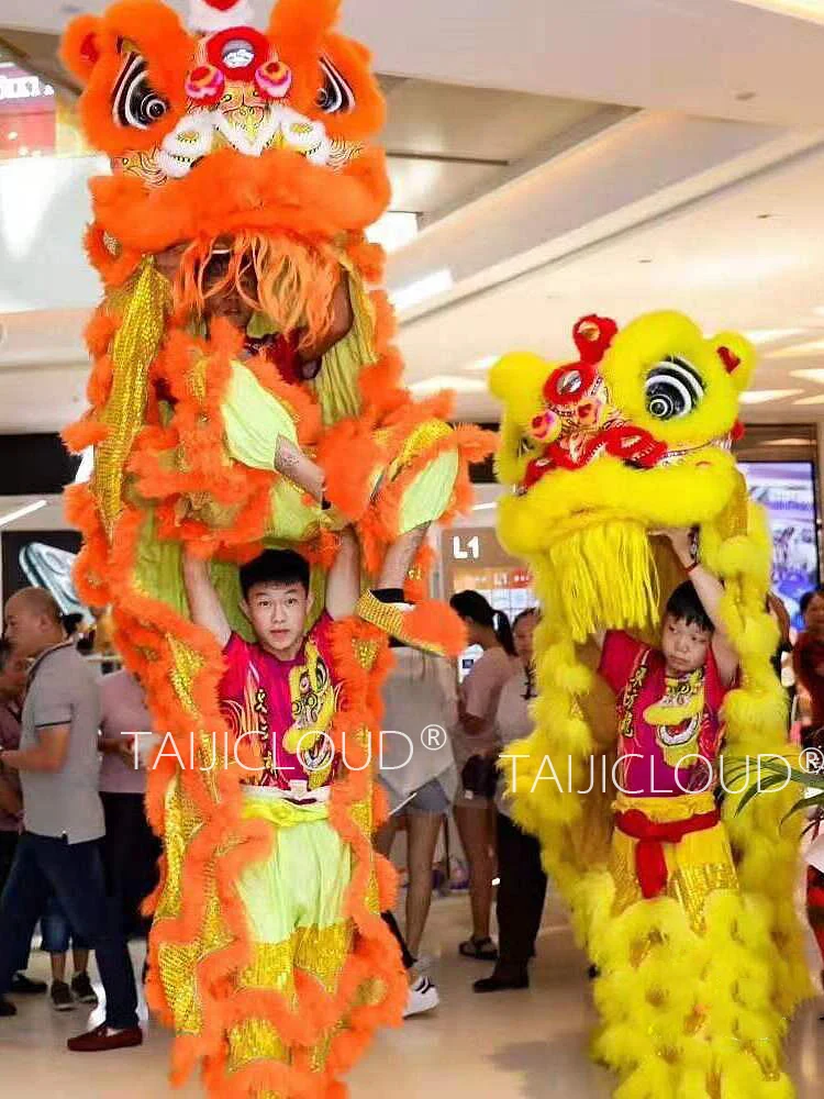 Southern-Lion-Dance-Props-for-Adults-Double-Performance-Use-Wool-Dragon ...