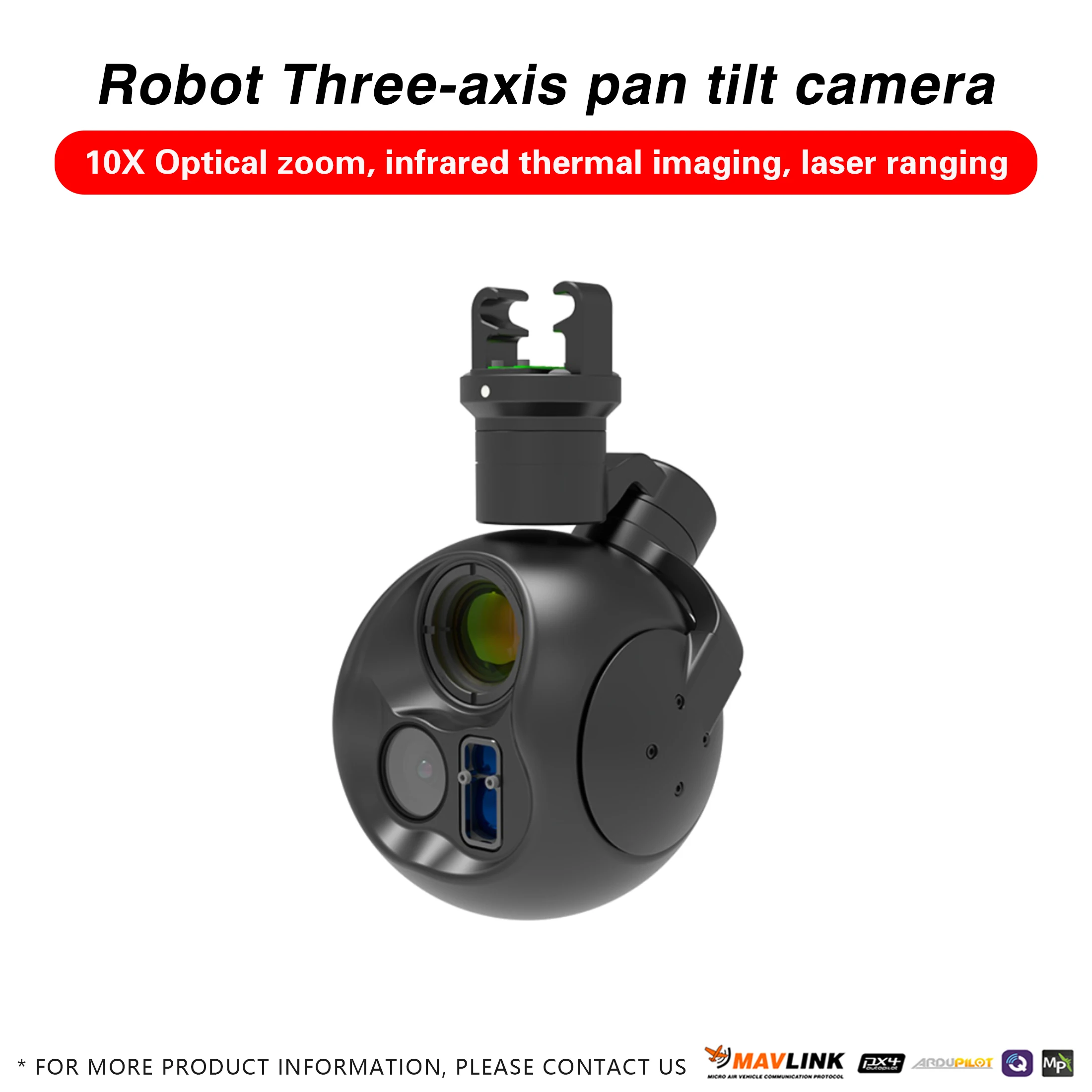 UAV robot, pan-tilt camera, visible and infrared thermal imaging, 10X ...