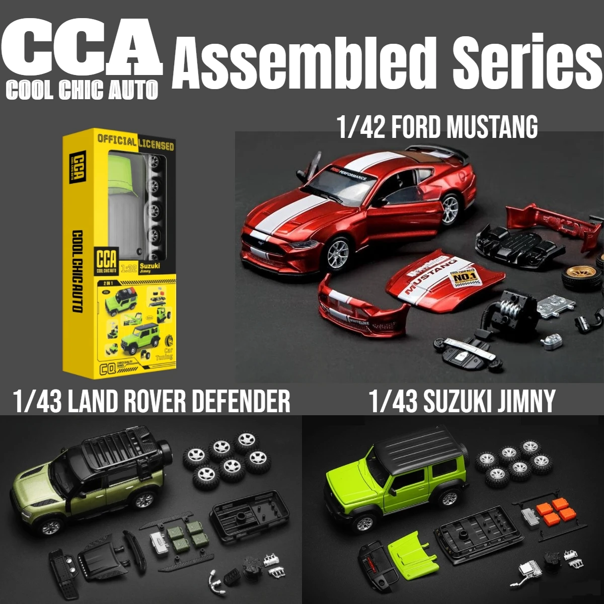 CCA-1-43-Assembled-Toy-Car-Model-Ford-Mustang-Land-Rover-Suzuki-Jimny ...