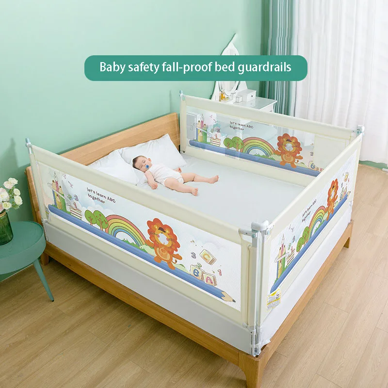 150-200cm-Bed-Guardrail-Fence-Baby-Safety-Anti-Fall-Anti-Drop-Gray-Bed ...