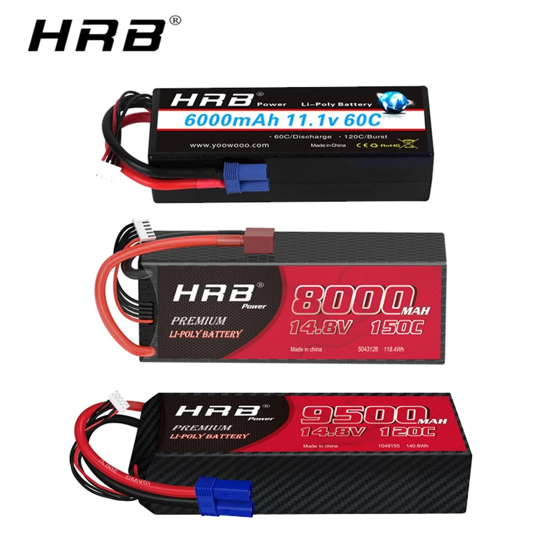 Hrb Rc Lipo Battery 2s 3s 4s 5s 6s Hard Case 6000mah 7000mah 8000mah 9500mah 7.4v 11.1v 14.8v ...