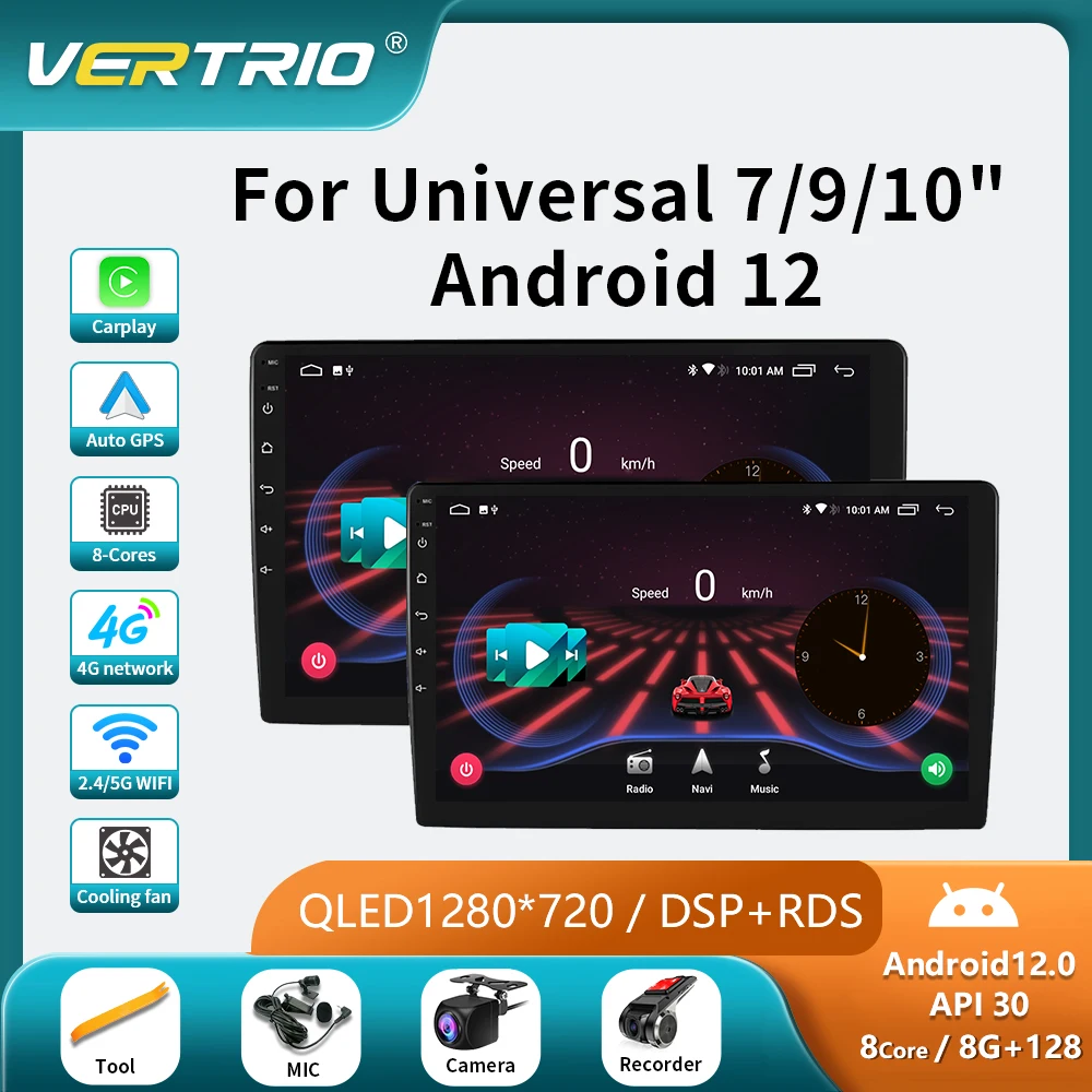 7 9 10 Inch Car Radio QLED Android Auto Carplay Universal Car Stereo ...