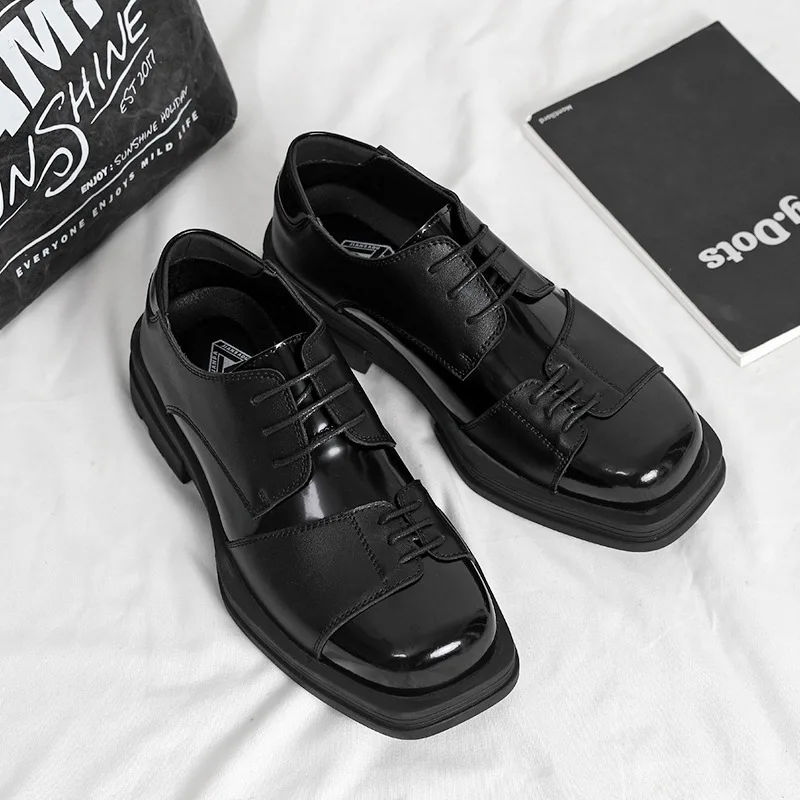 Men-Genuine-Leather-Derby-Shoes-Vintage-Square-Toe-Male-Platform-Dress ...