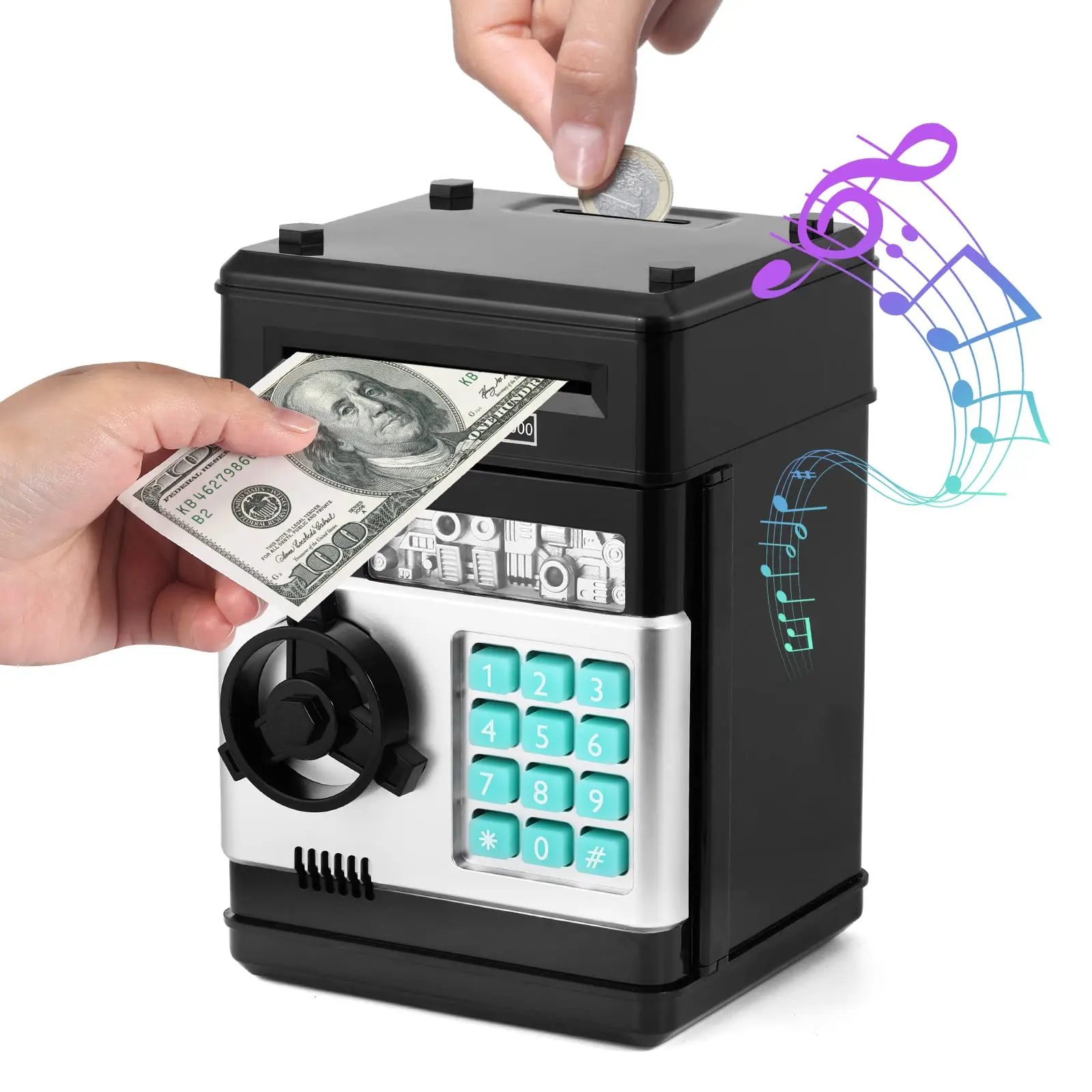 Electronic-Piggy-Bank-Automatic-Mini-Atm-Saving-Money-Box-Pretend-Play-Coins-Cash-Deposit ...