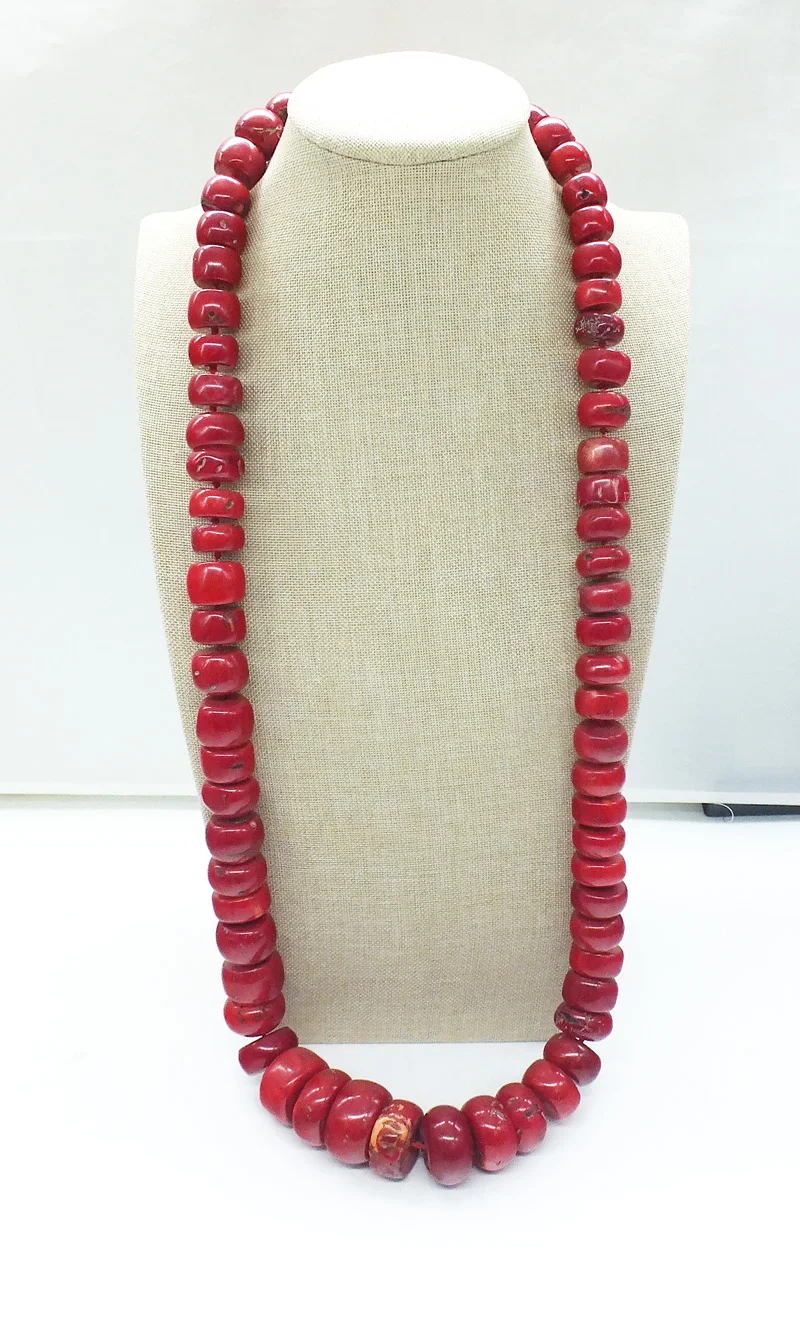 ¡Rico! Elegante collar de coral rojo glamoroso para mujer, 80CM (tiene ...
