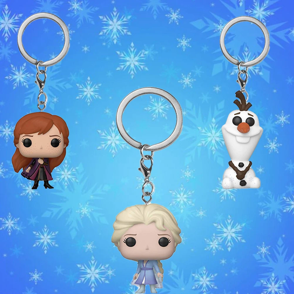 Movie Frozen Elsa Anna Olaf Pocket Keychain Funkostyle Vinyl Action ...
